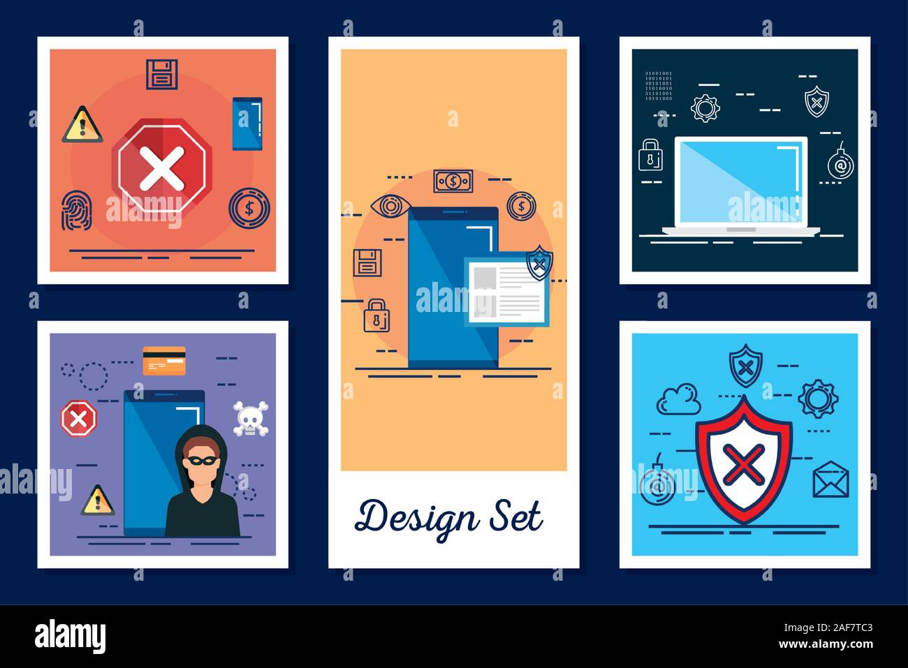 design set cyber security and icons Stock Vector Image & Art - Alamy