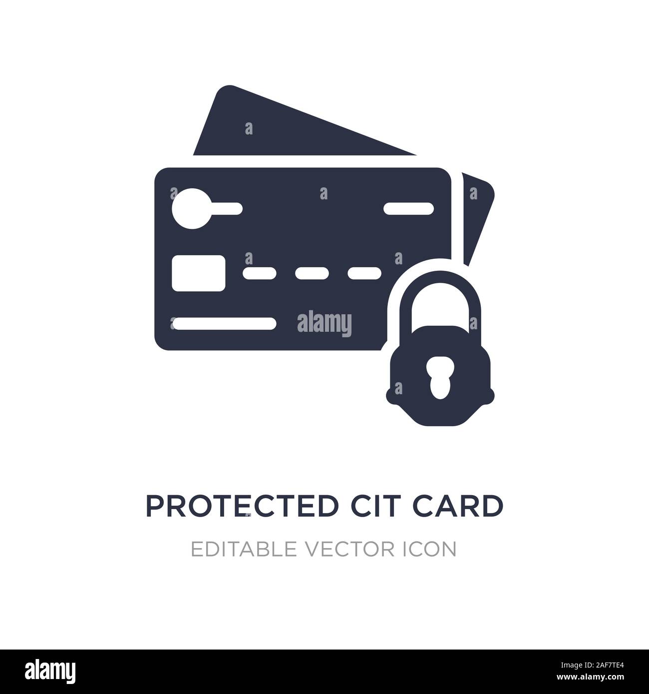 protected cit card icon on white background. Simple element ...