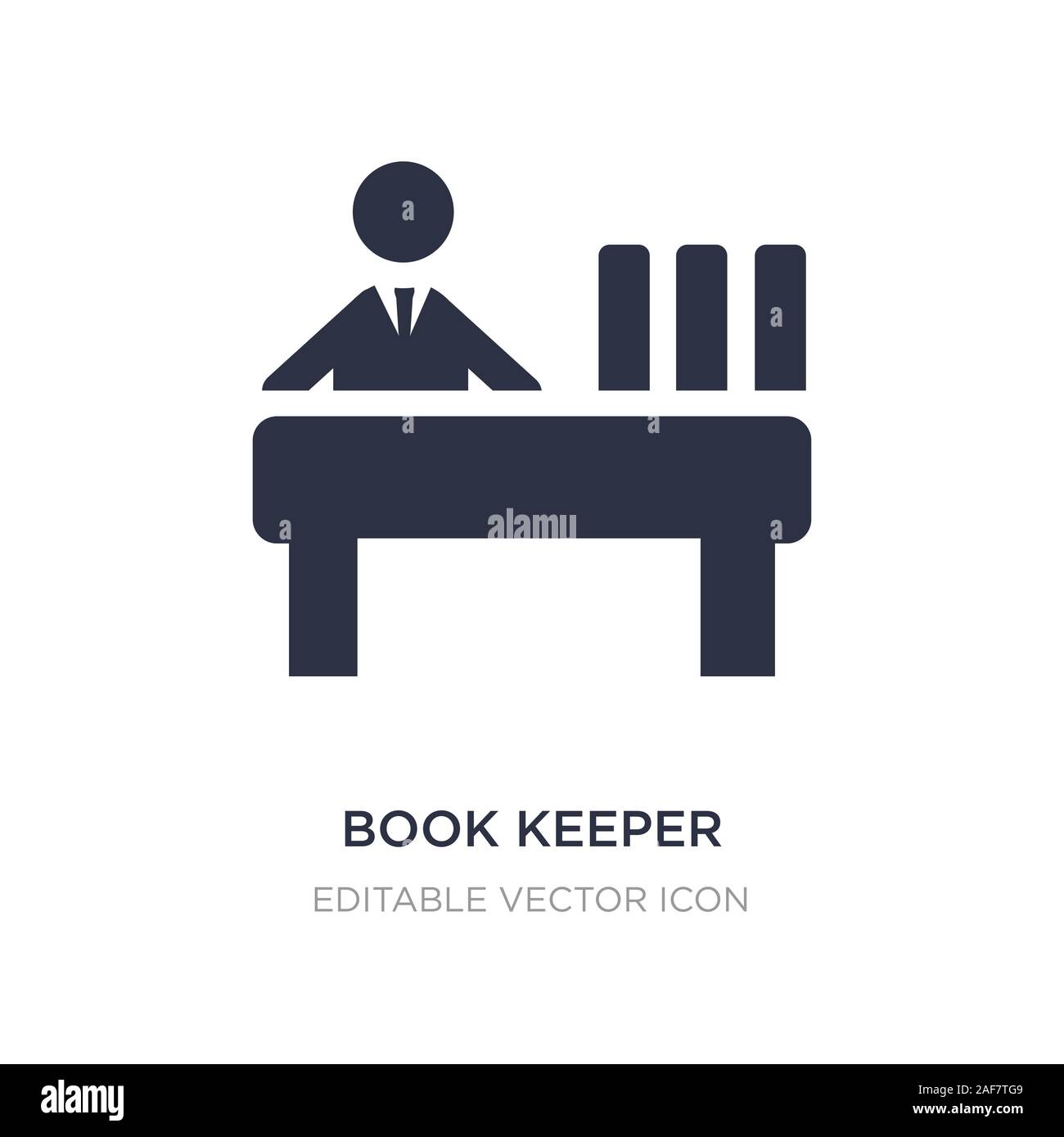book keeper icon on white background. Simple element illustration from ...