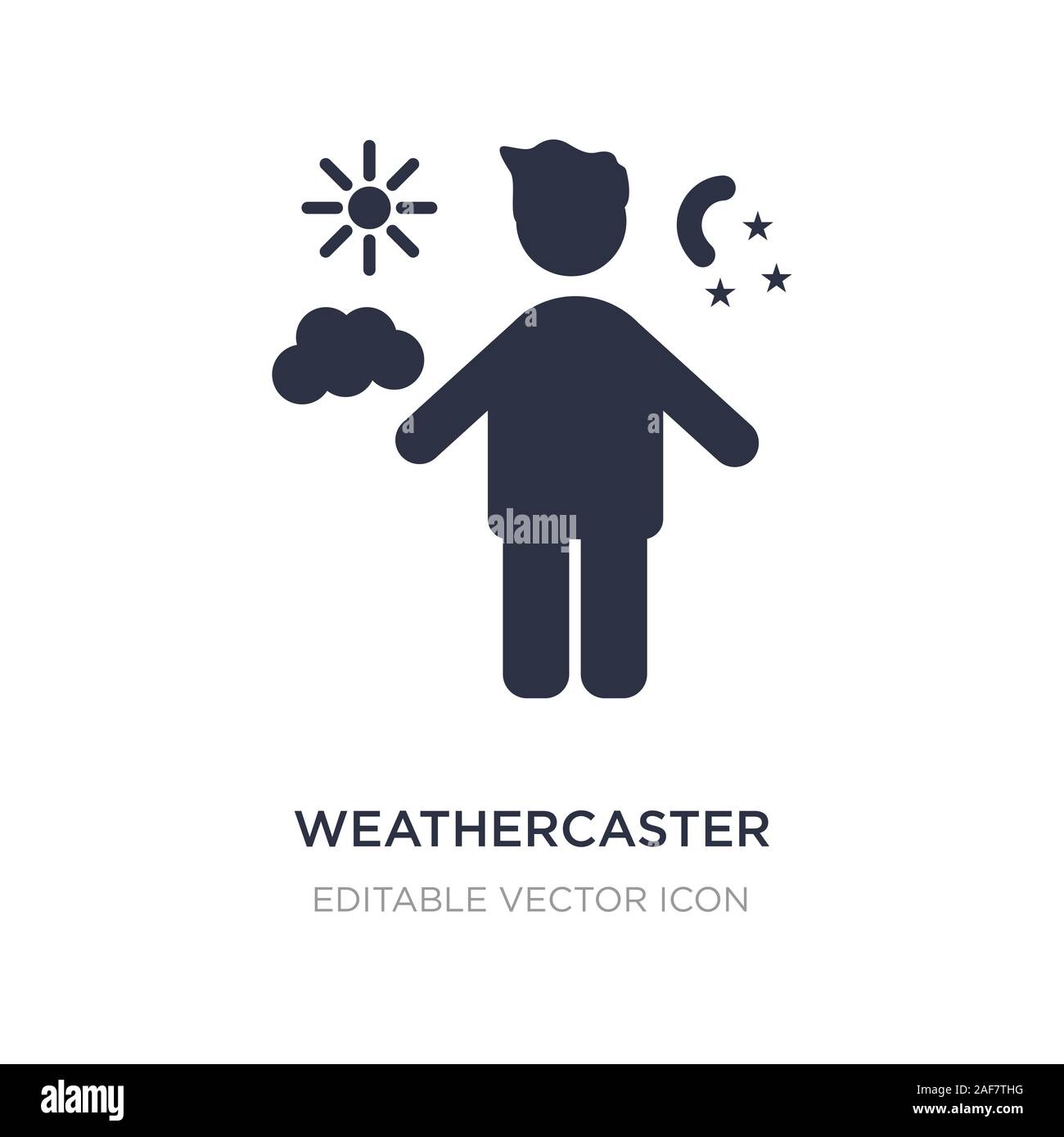 weathercaster icon on white background. Simple element illustration ...