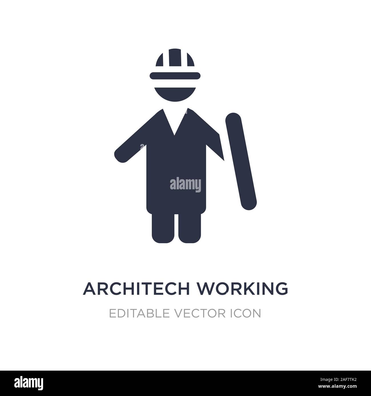 architech working icon on white background. Simple element illustration ...
