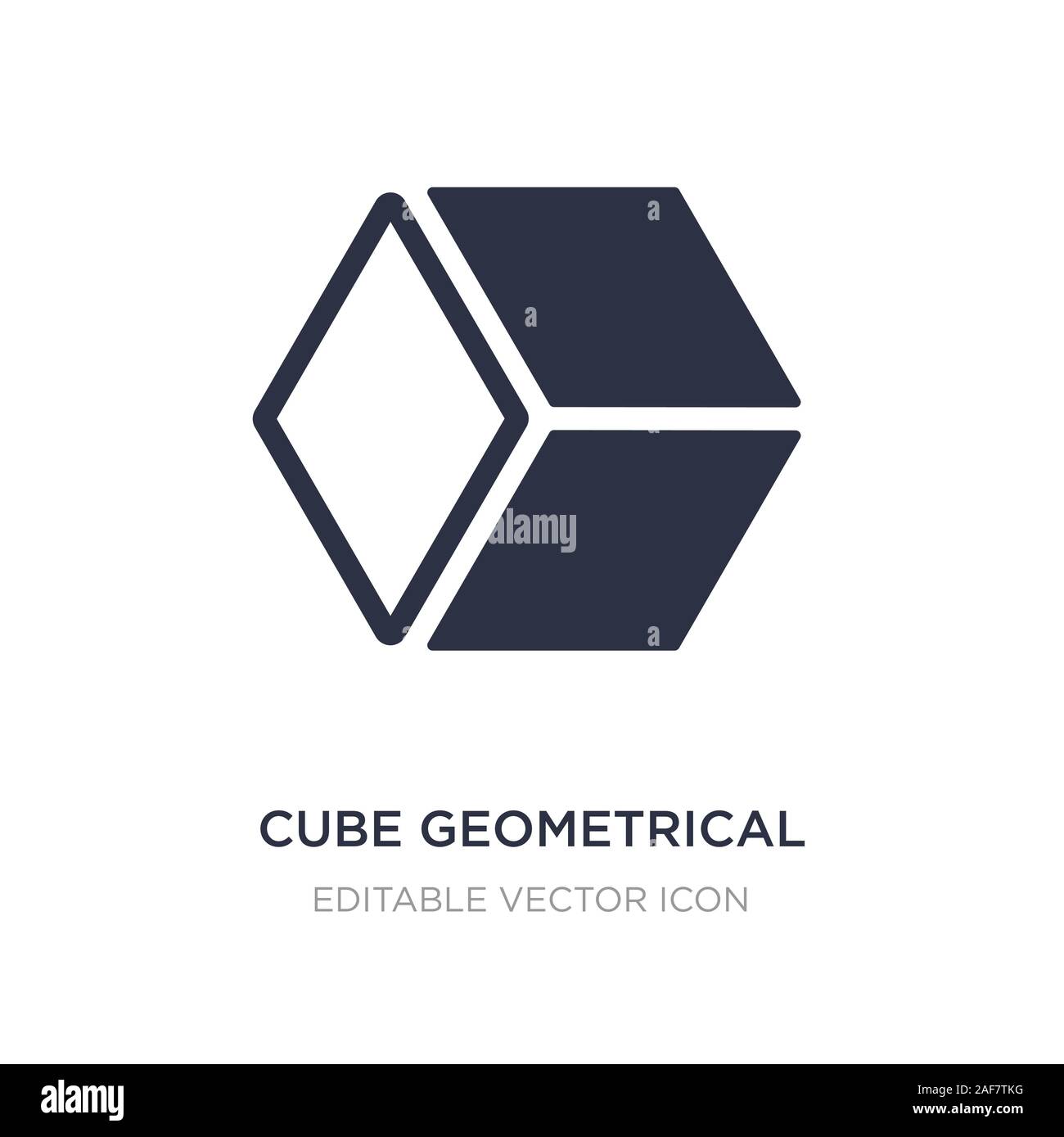 cube geometrical icon on white background. Simple element illustration ...