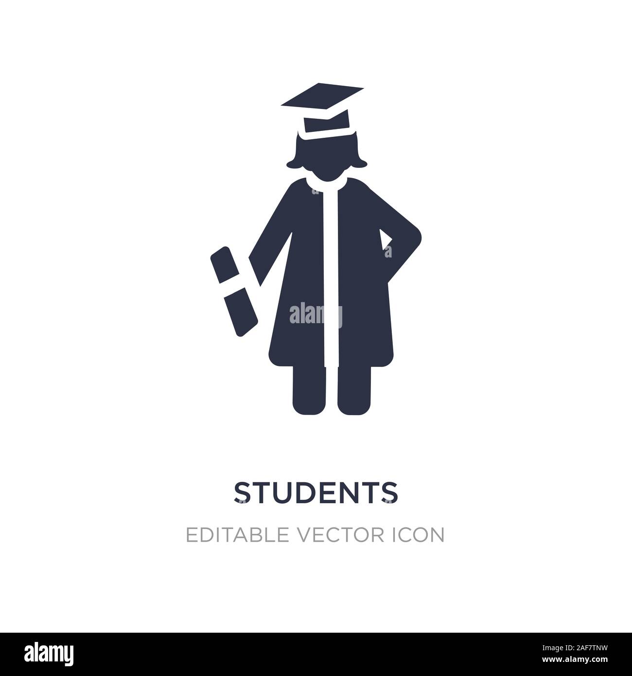 students graduation hat icon on white background. Simple element ...