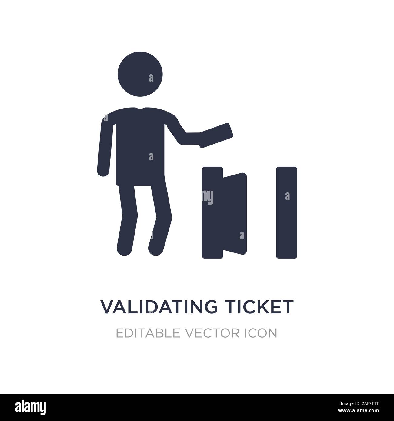 validating ticket icon on white background. Simple element illustration ...