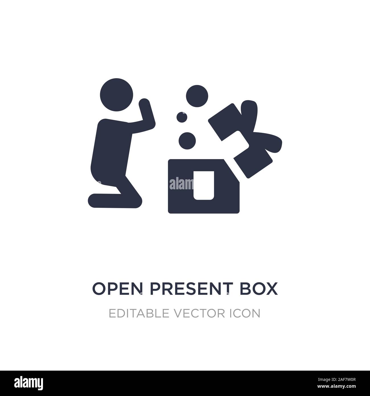 open present box icon on white background. Simple element illustration ...