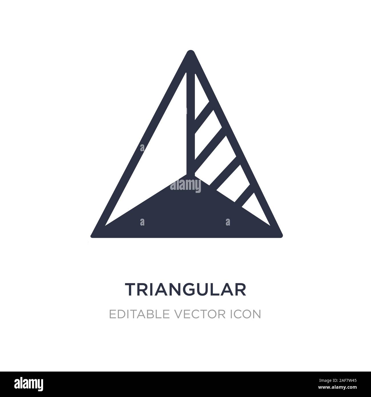 triangular pyramid volumetrical shape icon on white background. Simple ...