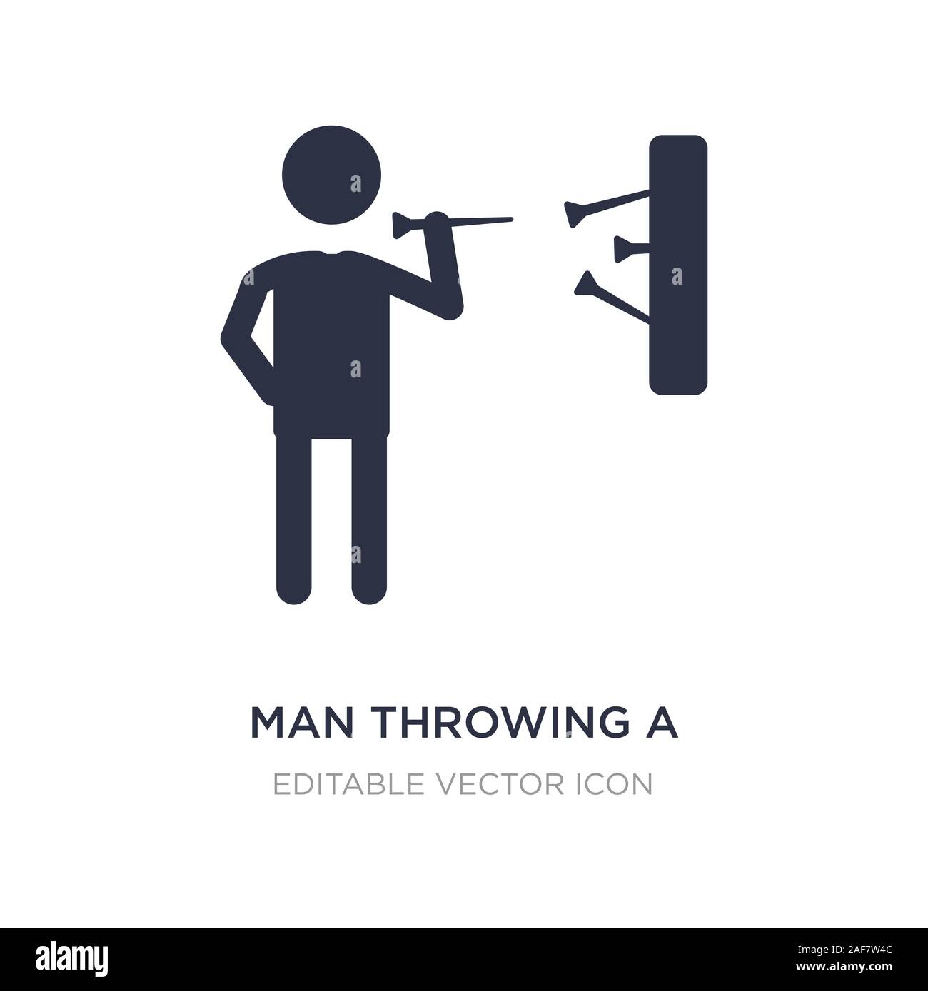 man throwing a dart icon on white background. Simple element ...
