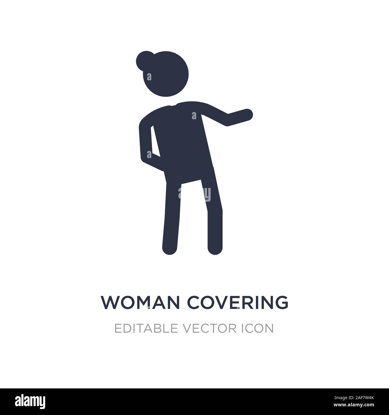 woman covering icon on white background. Simple element illustration ...