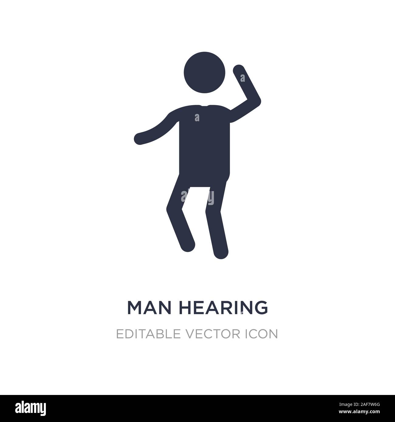 man hearing icon on white background. Simple element illustration from ...