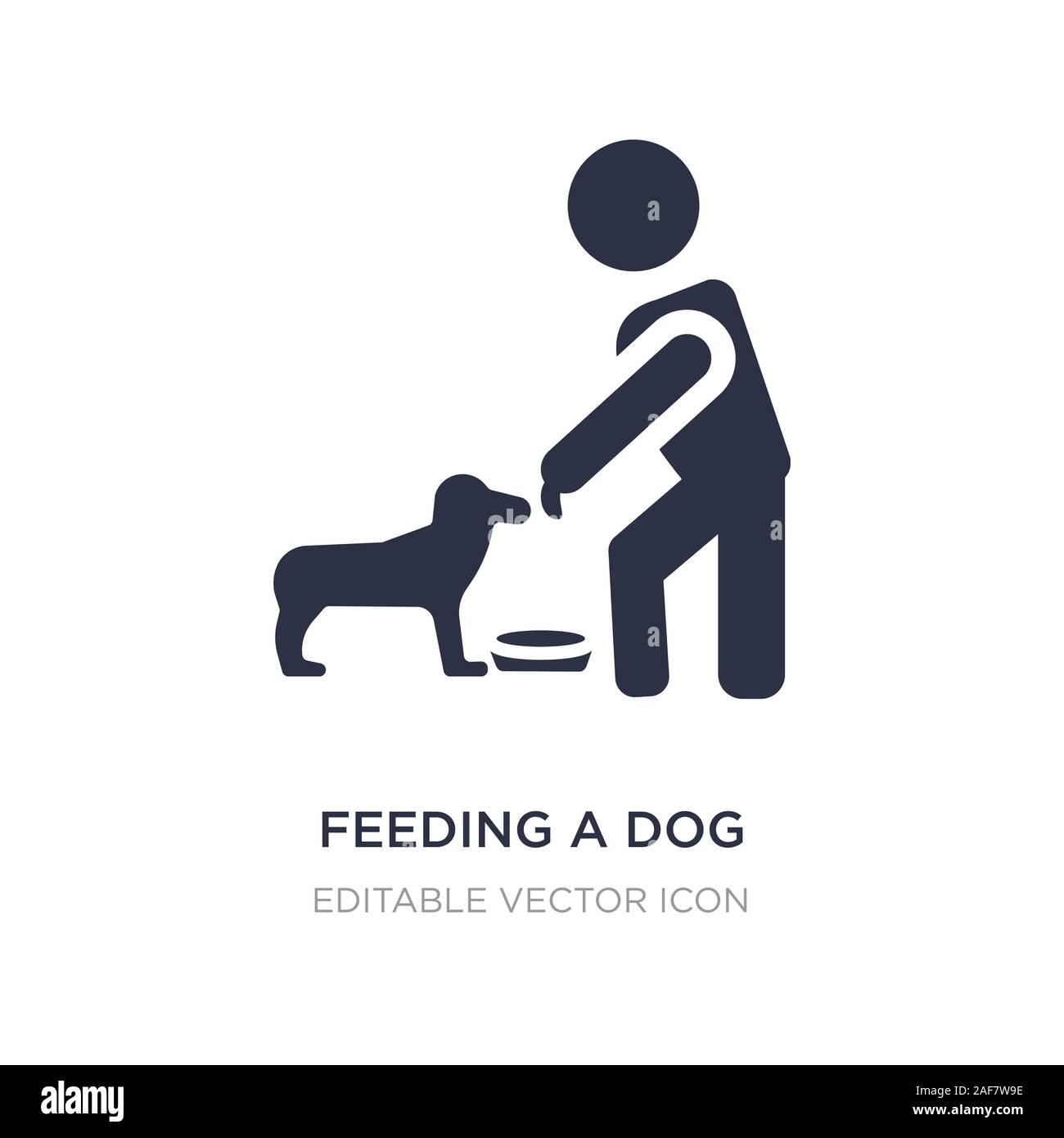 feeding a dog icon on white background. Simple element illustration ...
