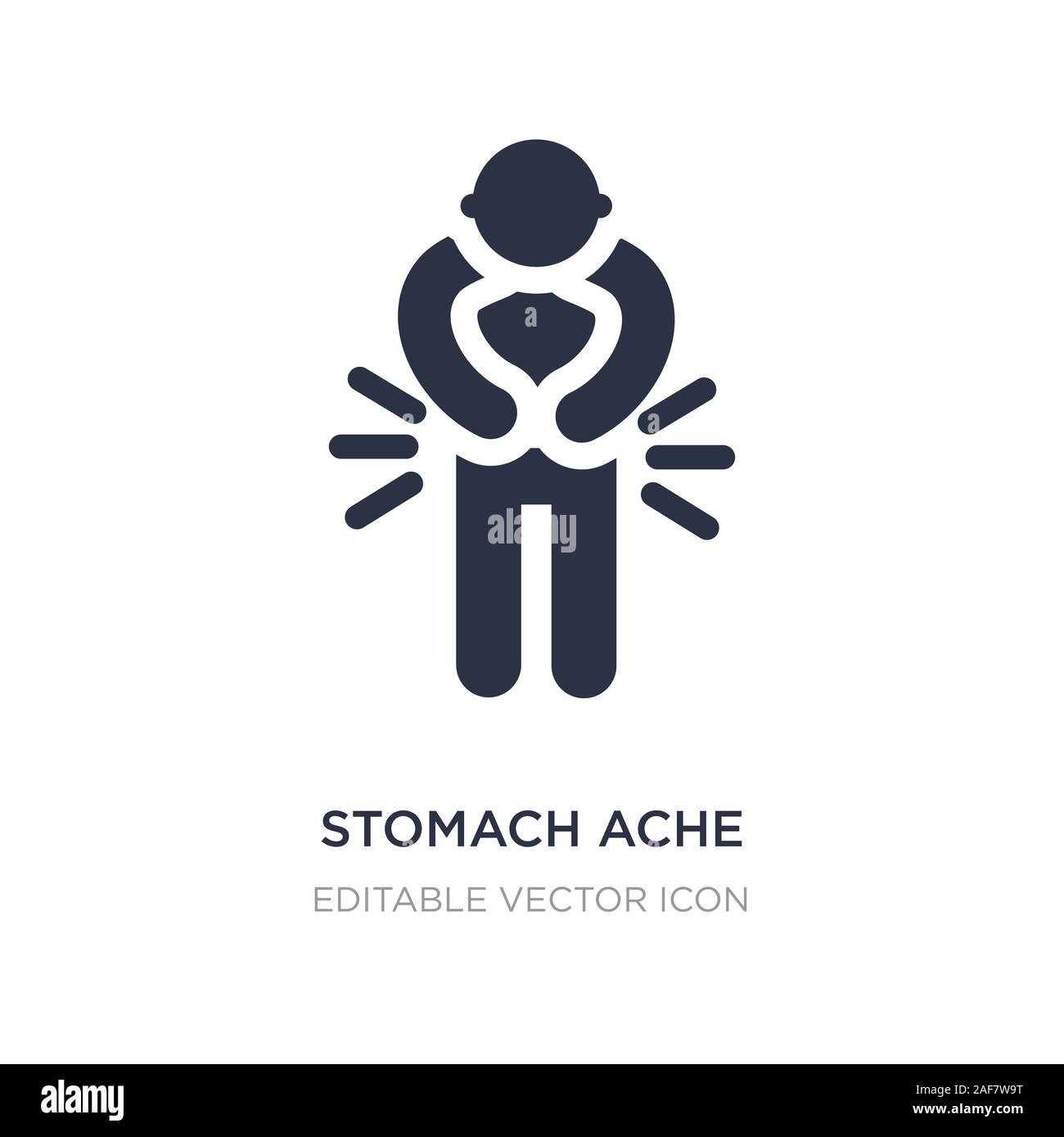 stomach ache icon on white background. Simple element illustration from ...