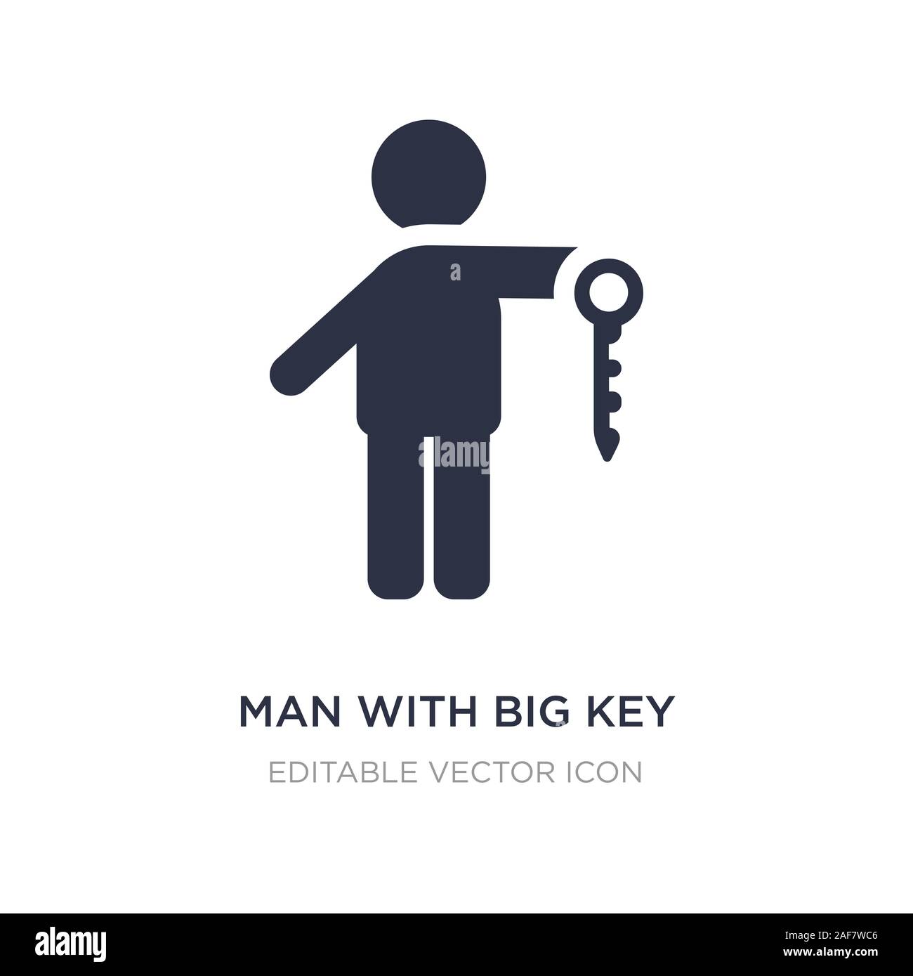 man with big key icon on white background. Simple element illustration ...