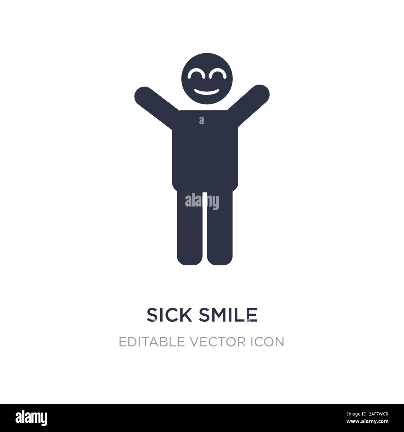sick smile icon on white background. Simple element illustration from ...