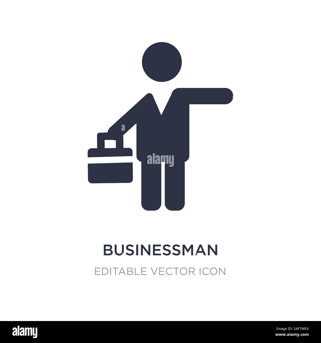 businessman with suitcase icon on white background. Simple element ...
