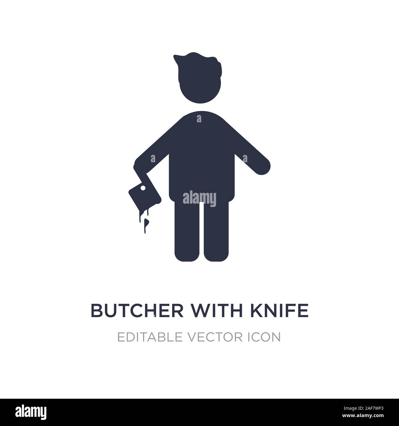 butcher with knife icon on white background. Simple element ...