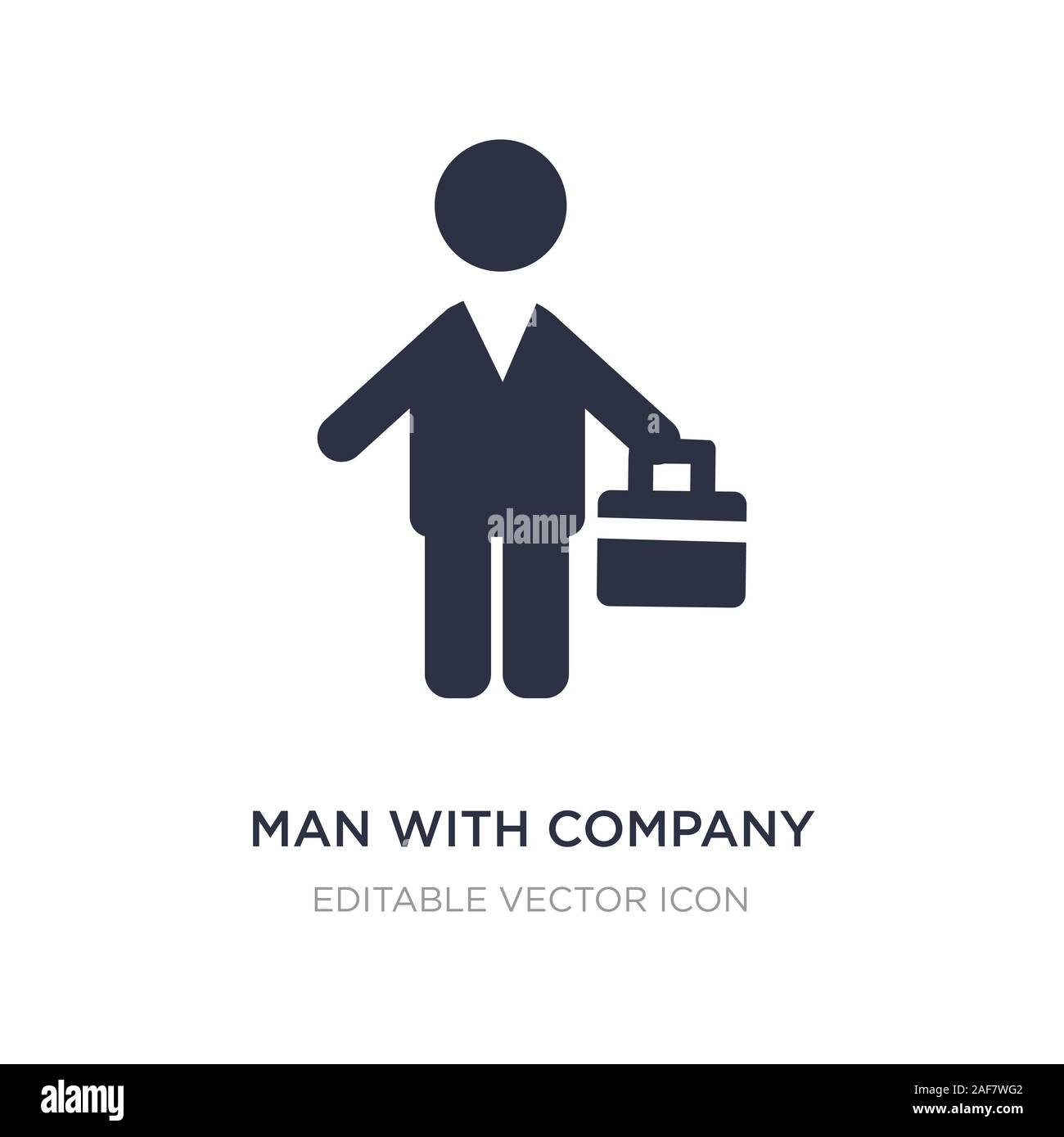man with company icon on white background. Simple element illustration ...