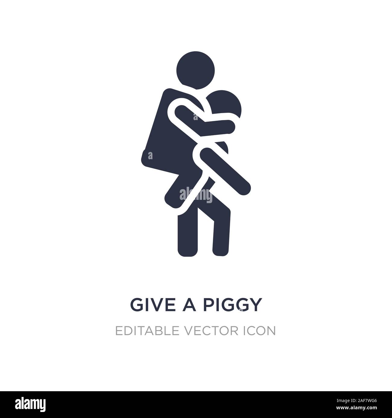 give a piggy back ride icon on white background. Simple element ...