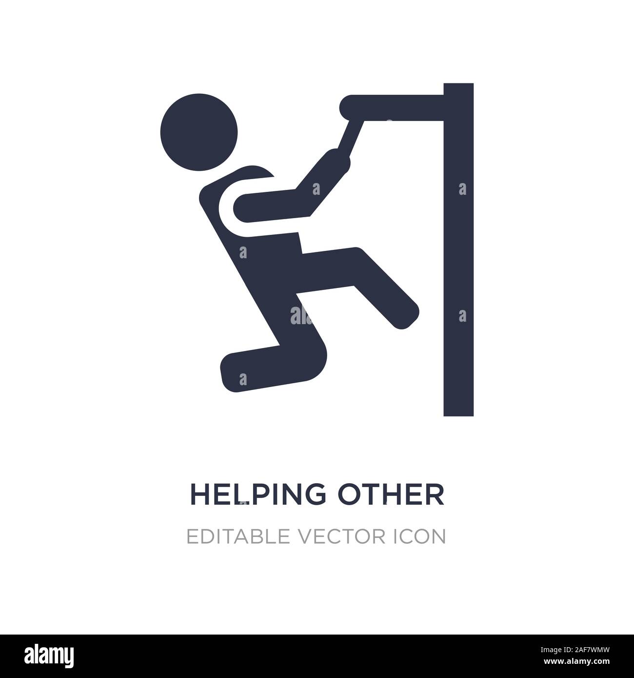 helping other to jump icon on white background. Simple element ...