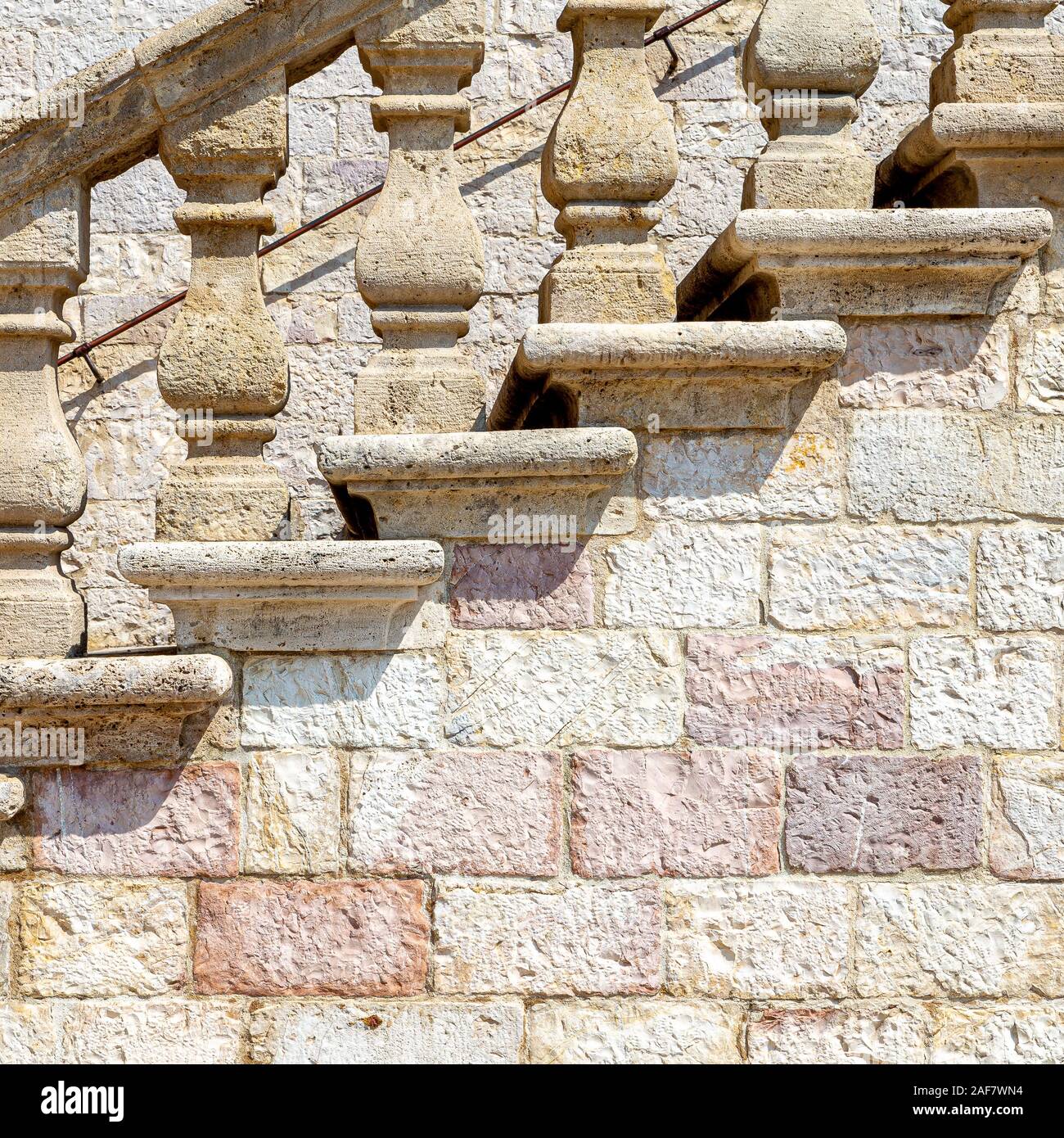 Italy. Architectural detail of the beautiful medieval stairs Stock ...