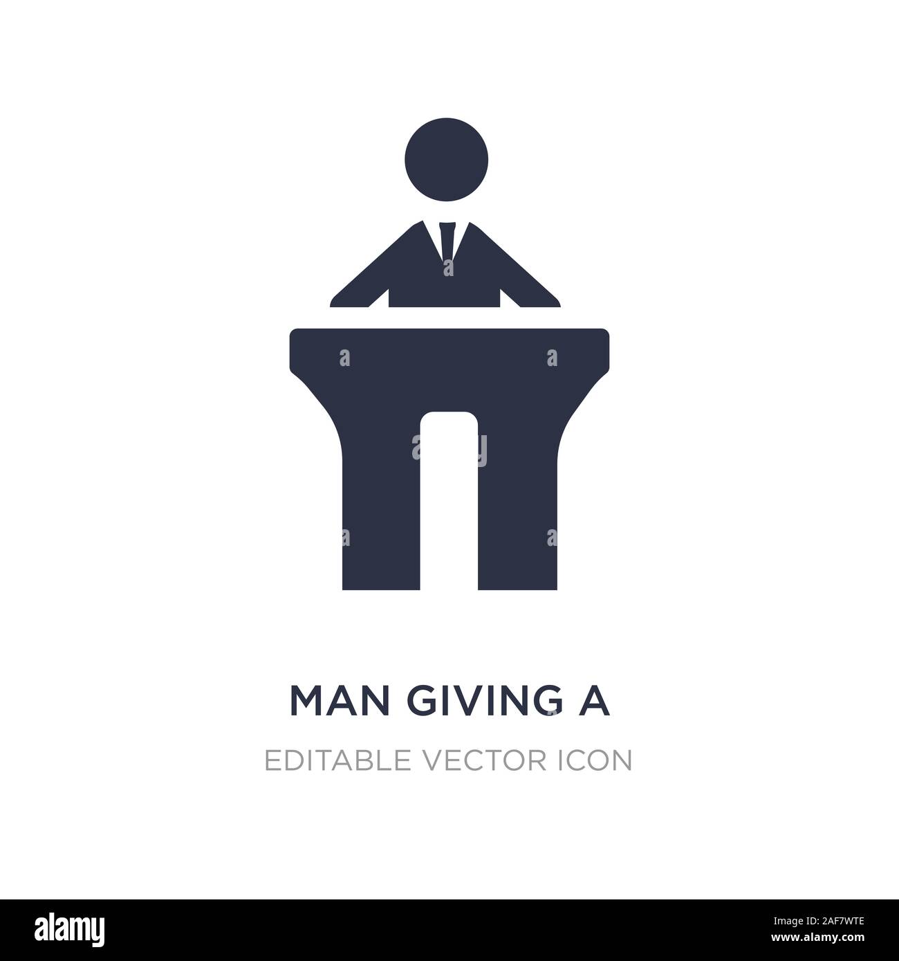 man giving a speech icon on white background. Simple element ...