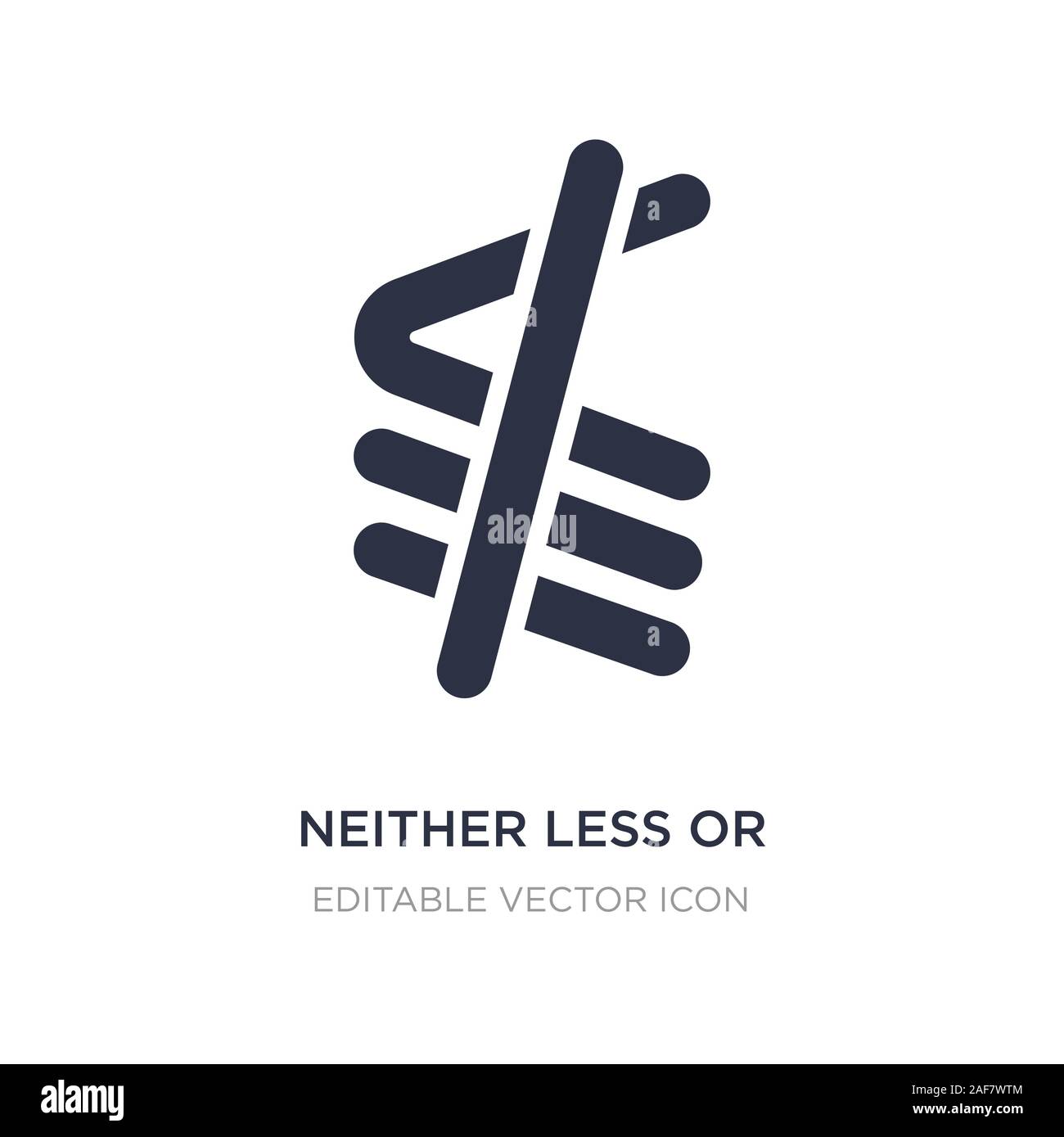 neither less or exactly equal icon on white background. Simple element ...