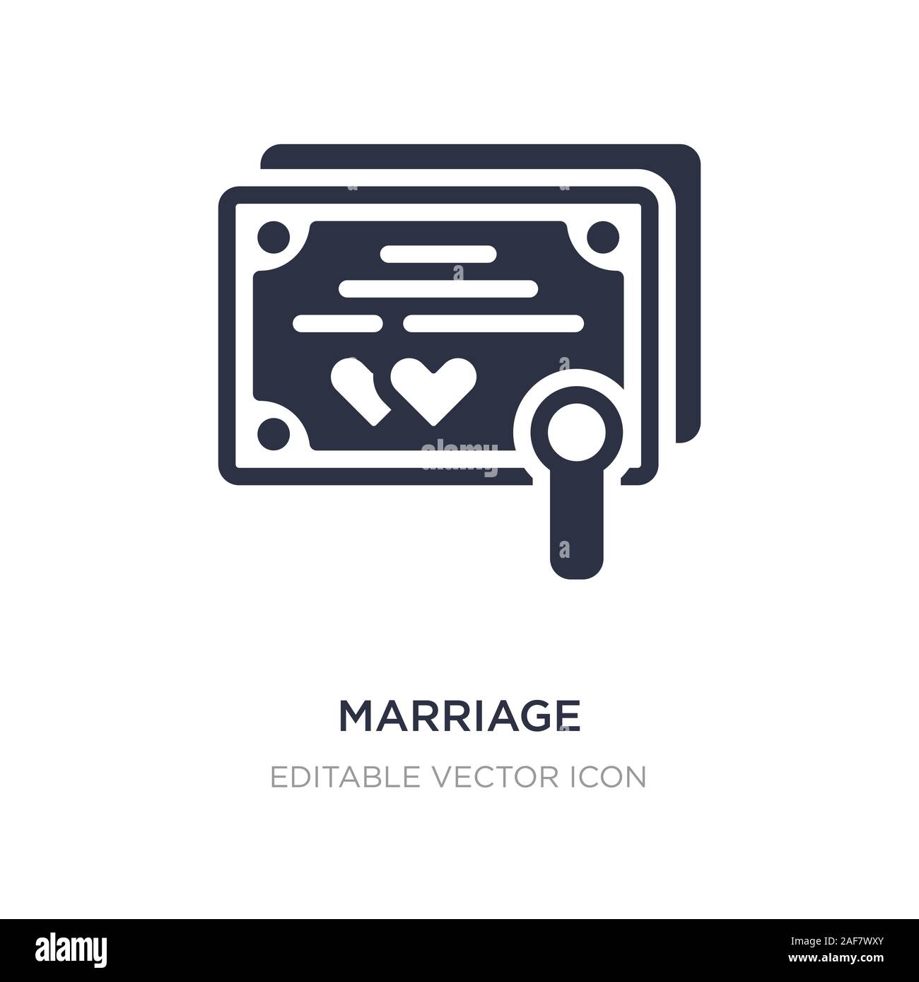 marriage certificate icon on white background. Simple element ...