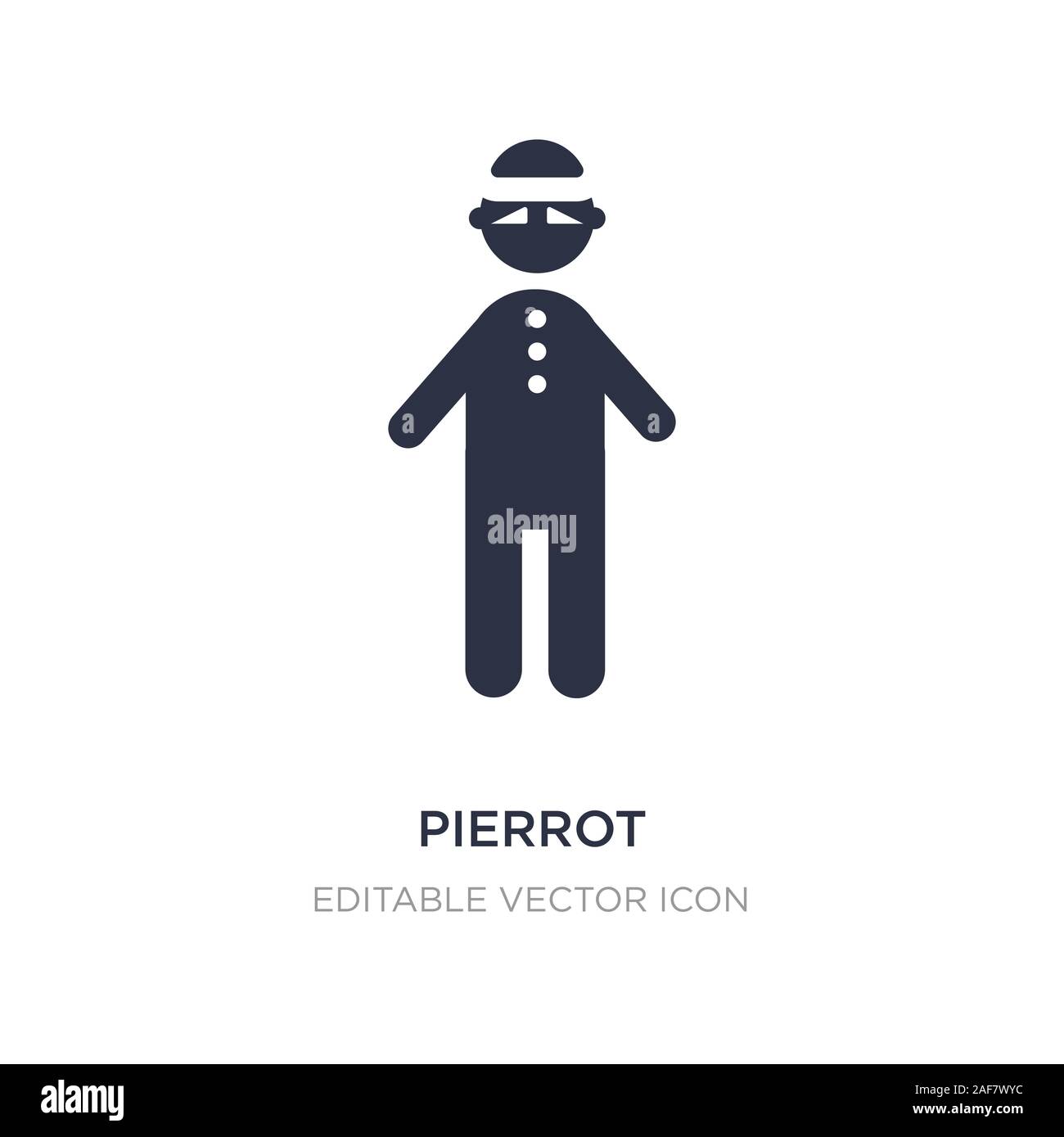 pierrot icon on white background. Simple element illustration from ...