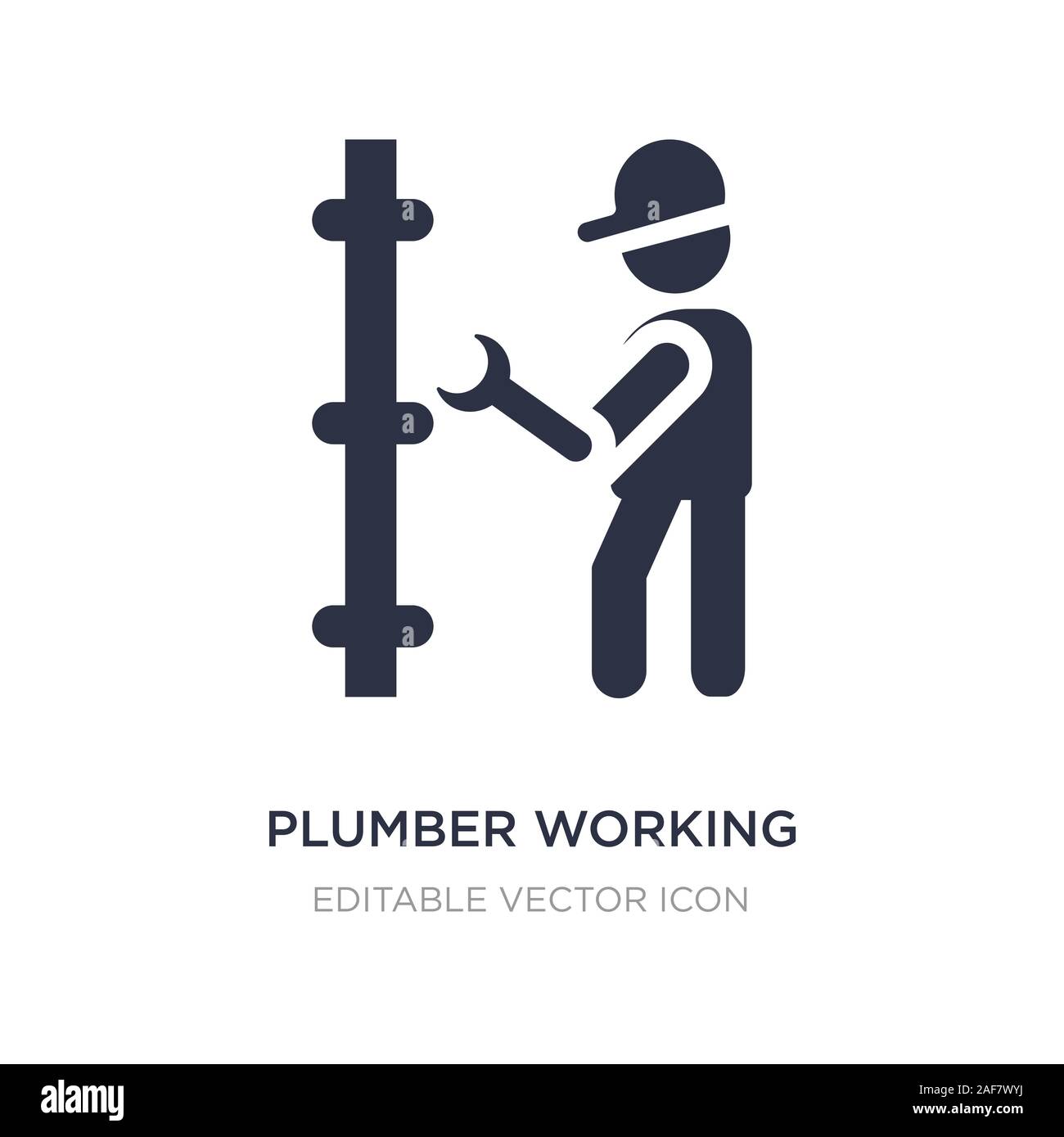plumber working icon on white background. Simple element illustration ...