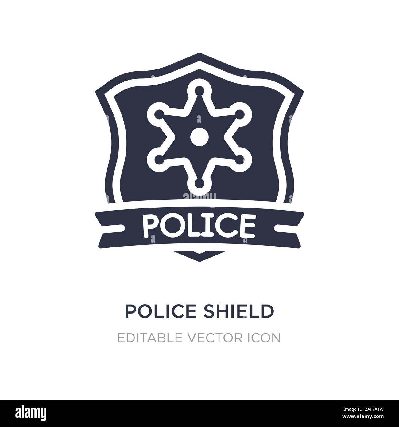 police shield icon on white background. Simple element illustration ...
