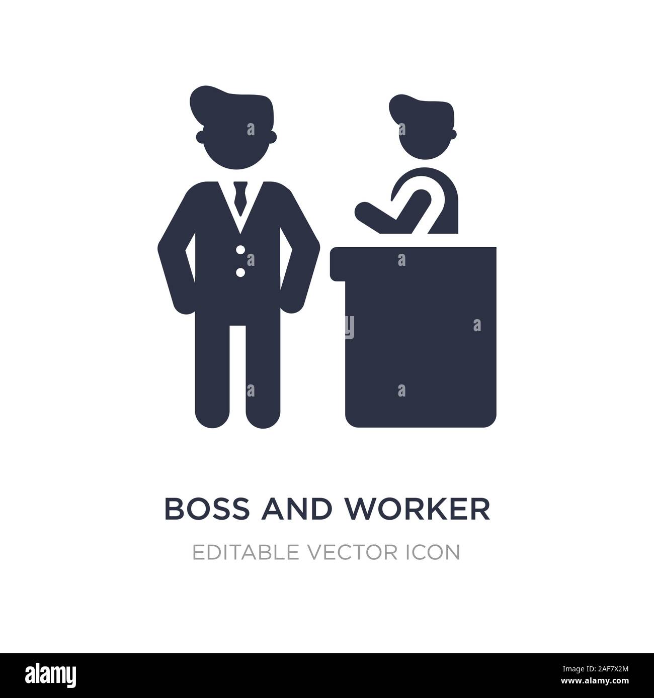 boss and worker icon on white background. Simple element illustration ...