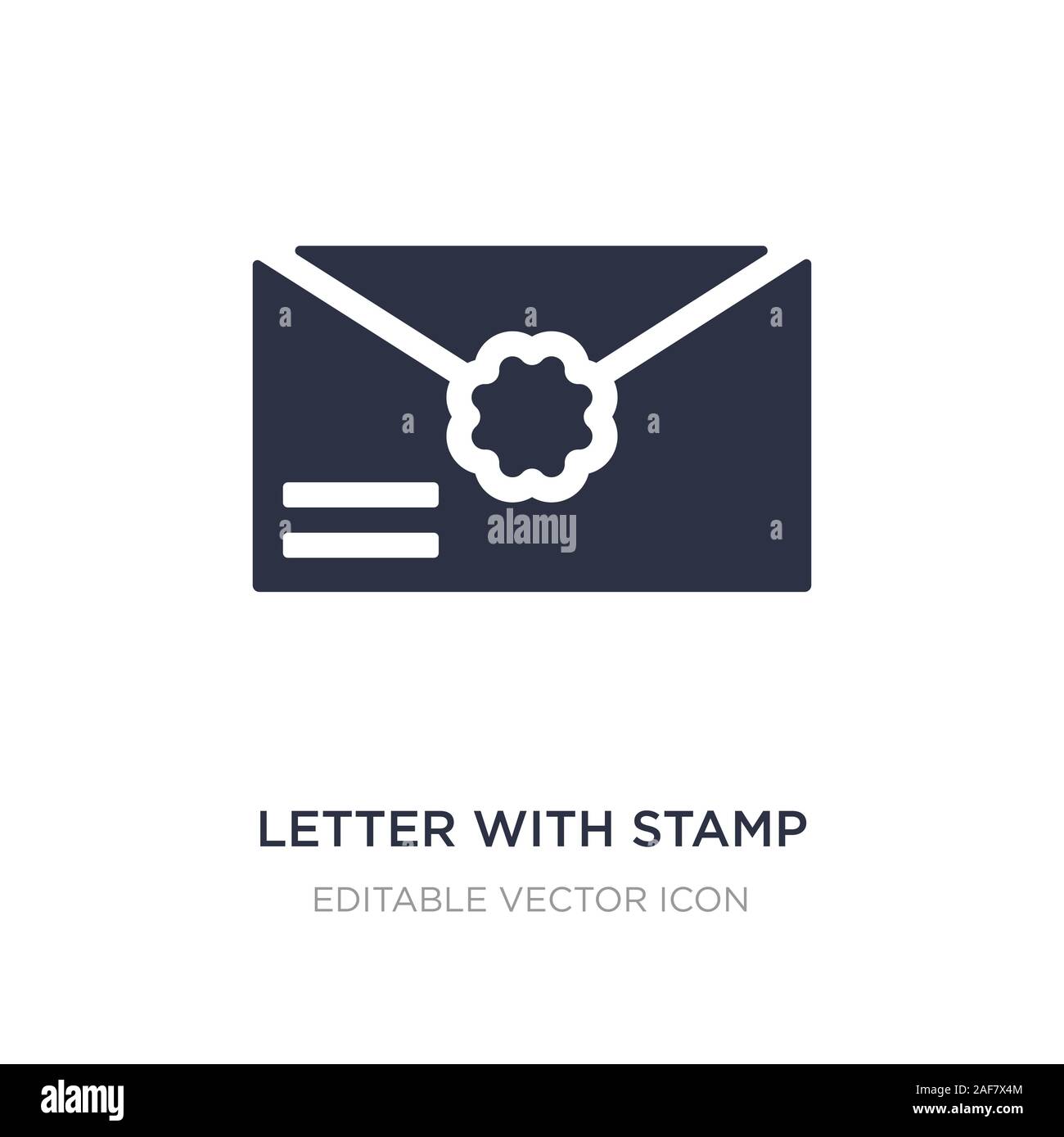 letter with stamp icon on white background. Simple element illustration ...