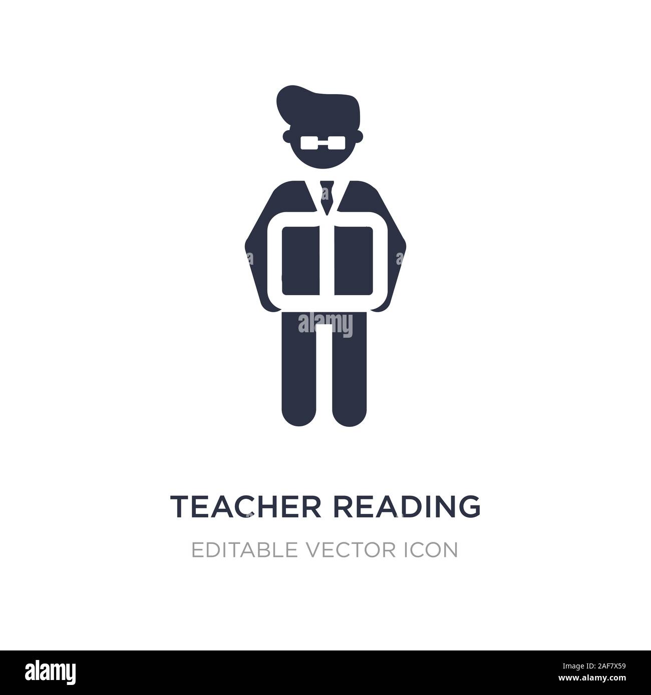 teacher reading icon on white background. Simple element illustration ...