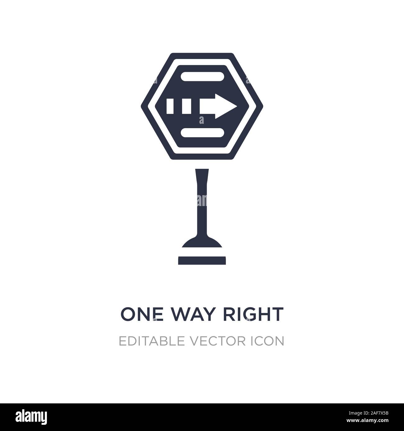 one way right arrow icon on white background. Simple element ...