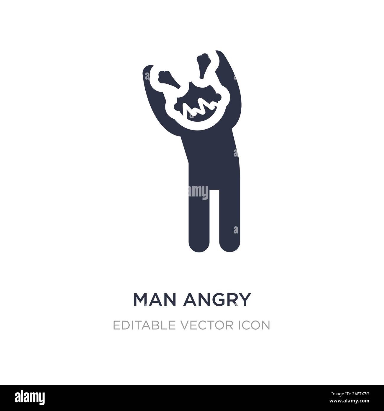 man angry icon on white background. Simple element illustration from ...