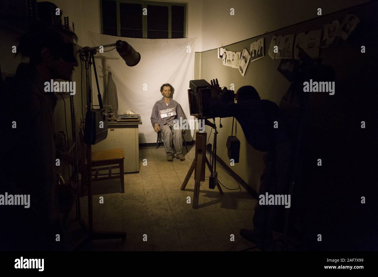 Tehran, Iran. 12th Dec, 2019. A symbolic statue of a SAVAK agent takes ...