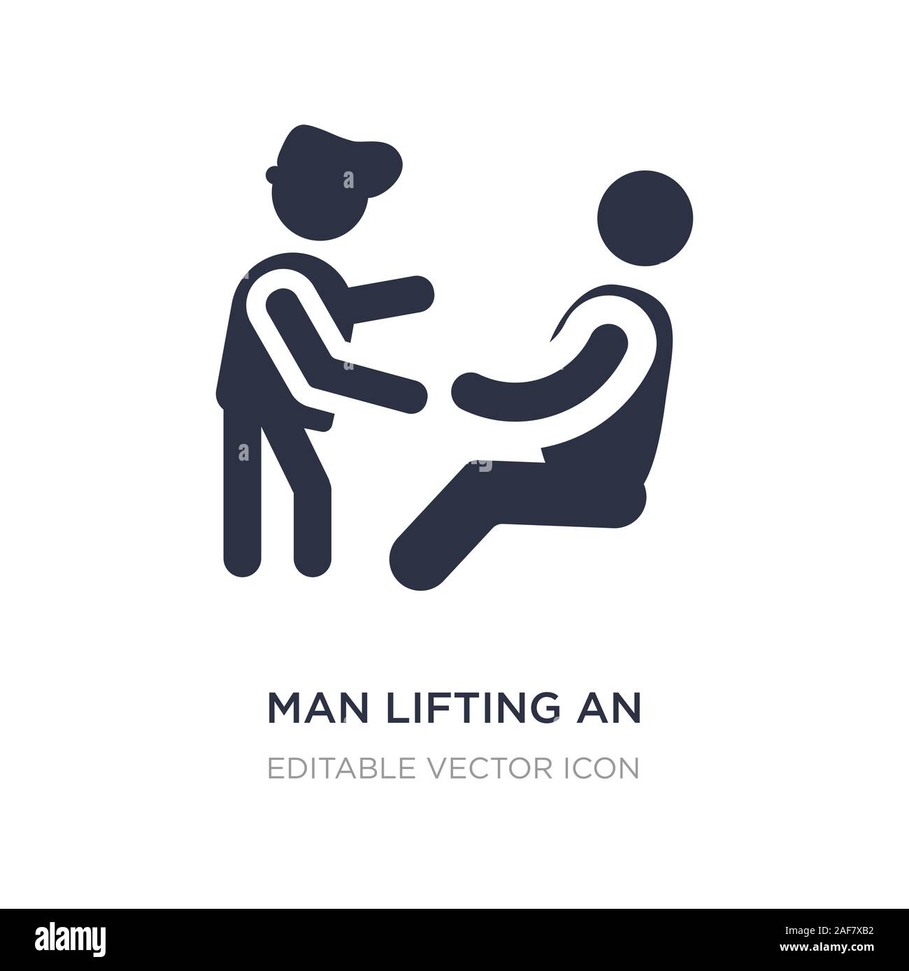 man lifting an old man icon on white background. Simple element ...