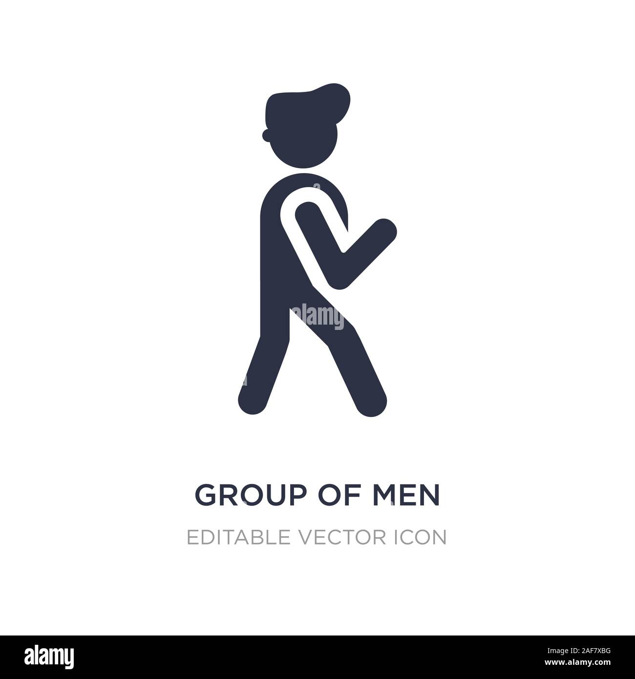 group of men running icon on white background. Simple element ...