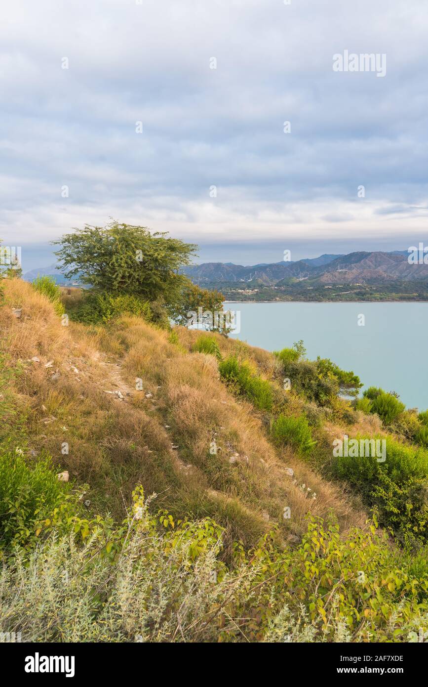 Tarbela Lake and Mountain landscape, Tarbela Dam Ghazi, KPK, Pakistan ...