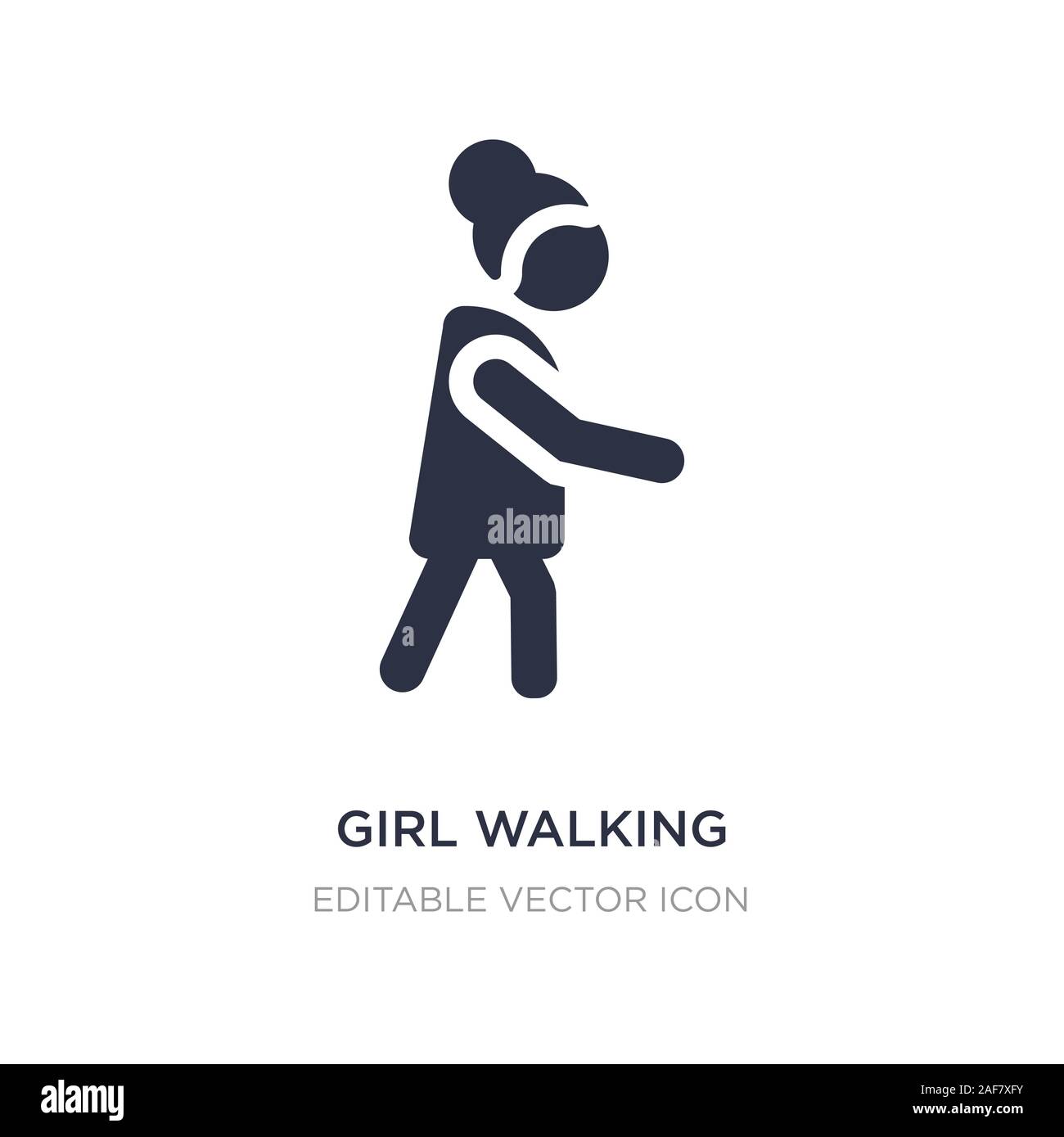 girl walking icon on white background. Simple element illustration from ...