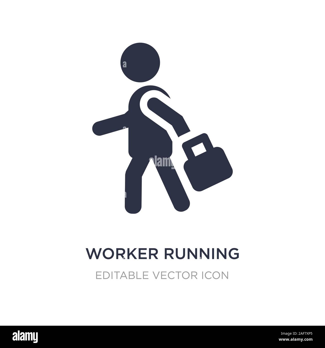 worker running icon on white background. Simple element illustration ...