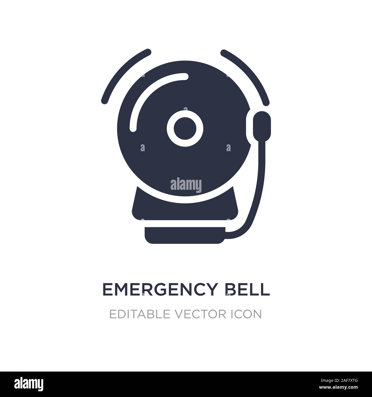 emergency bell icon on white background. Simple element illustration ...
