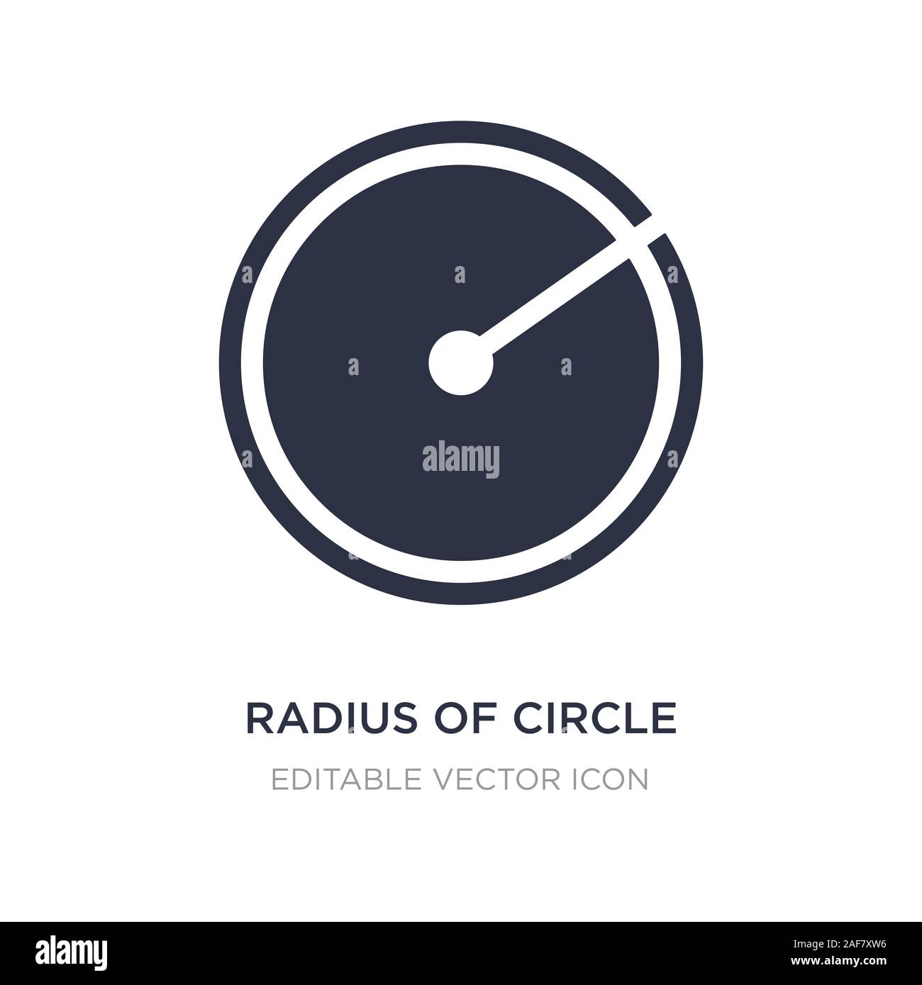 radius of circle icon on white background. Simple element illustration ...