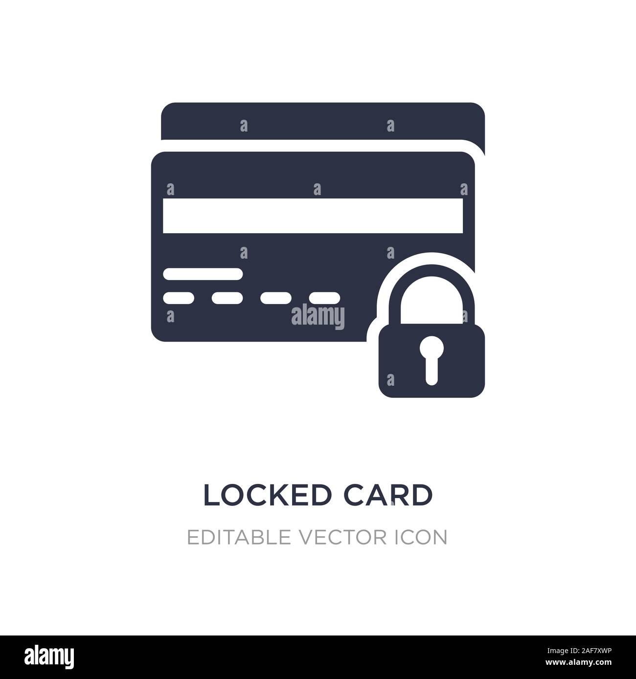 locked card icon on white background. Simple element illustration from ...