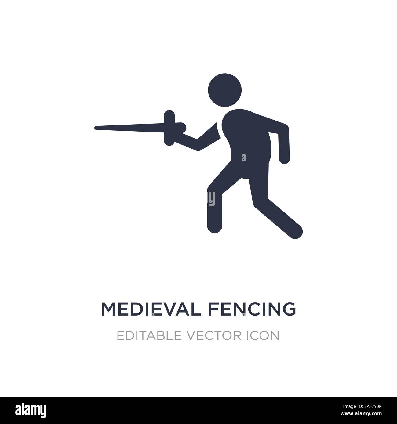 medieval fencing icon on white background. Simple element illustration ...