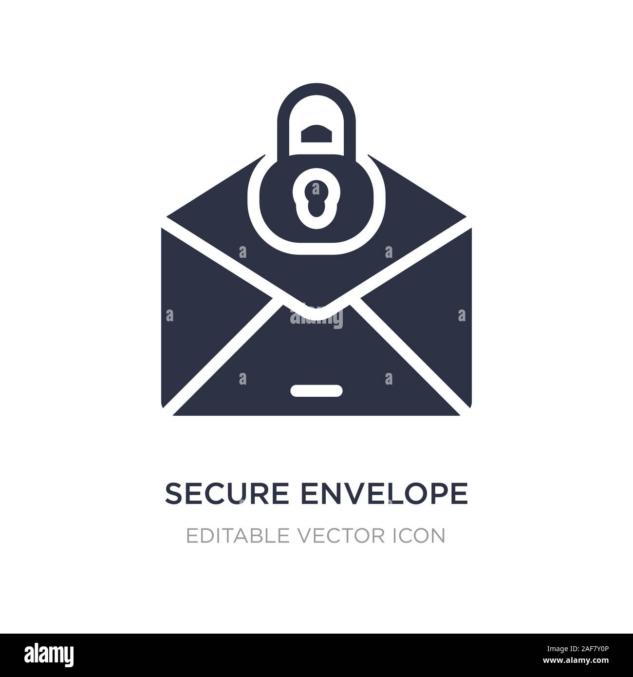 secure envelope icon on white background. Simple element illustration ...