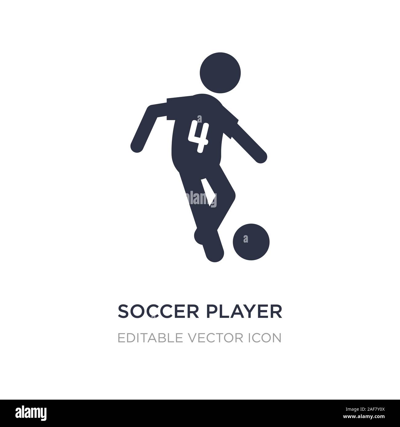 soccer player number four icon on white background. Simple element ...