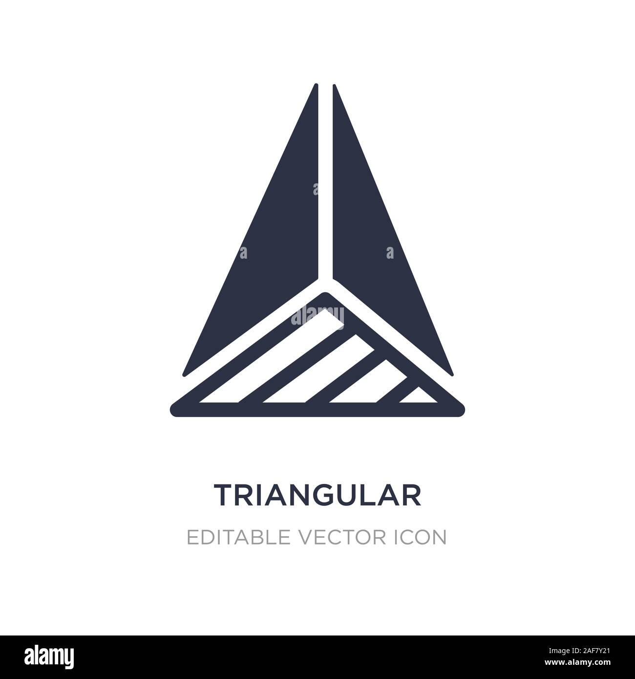 triangular pyramid from top view icon on white background. Simple ...