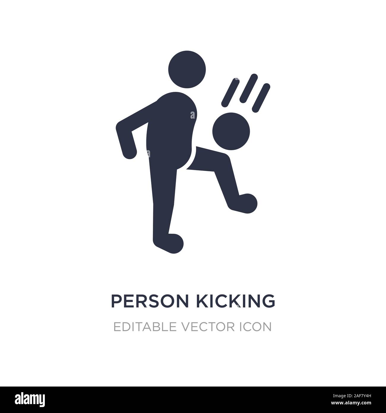 person kicking ball with the knee icon on white background. Simple ...