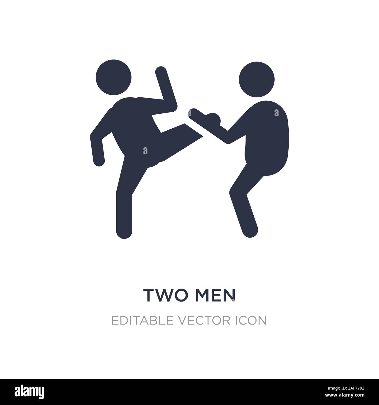 two men practicing karate icon on white background. Simple element ...