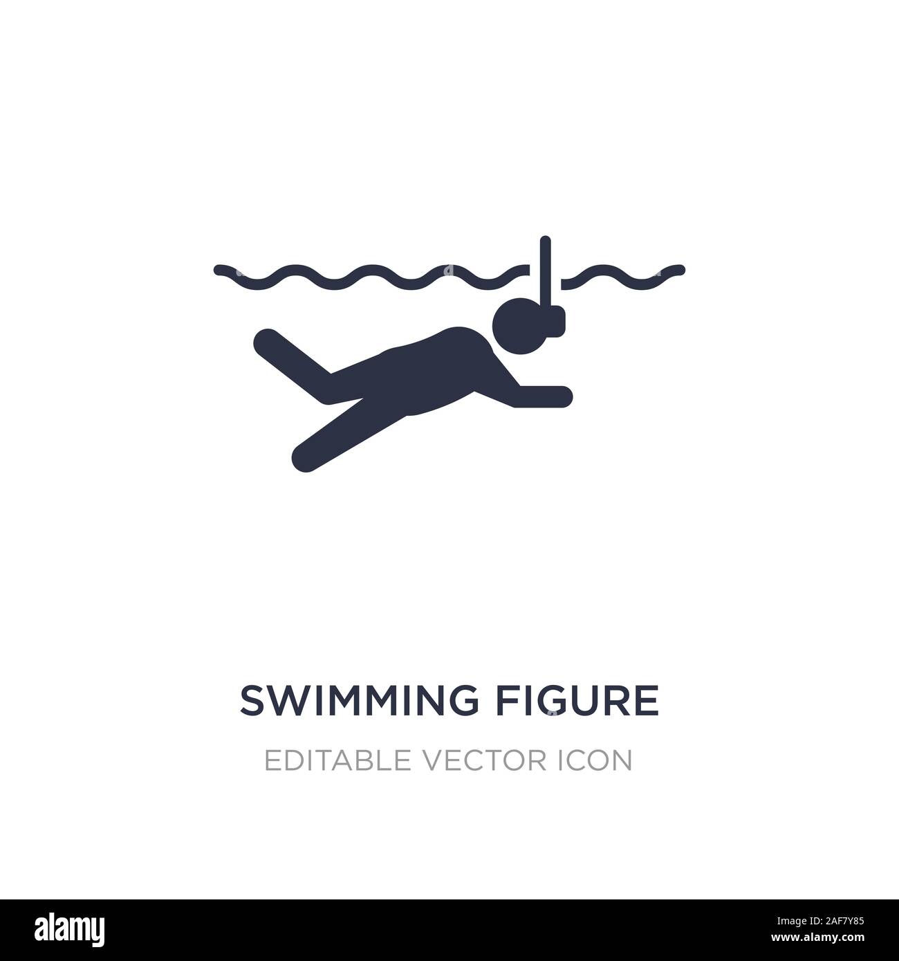 swimming figure icon on white background. Simple element illustration ...